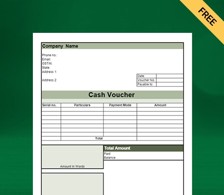Cash Voucher Format Free Download