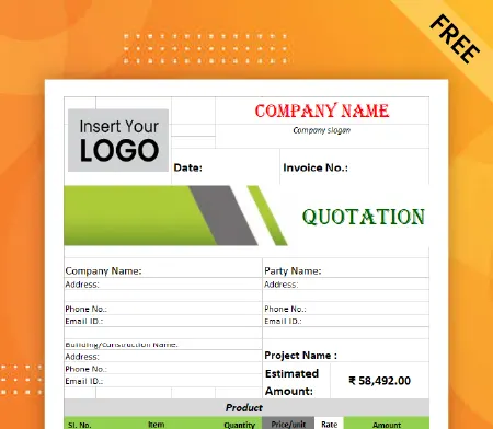Construction quotation format in Excel (Free Download)